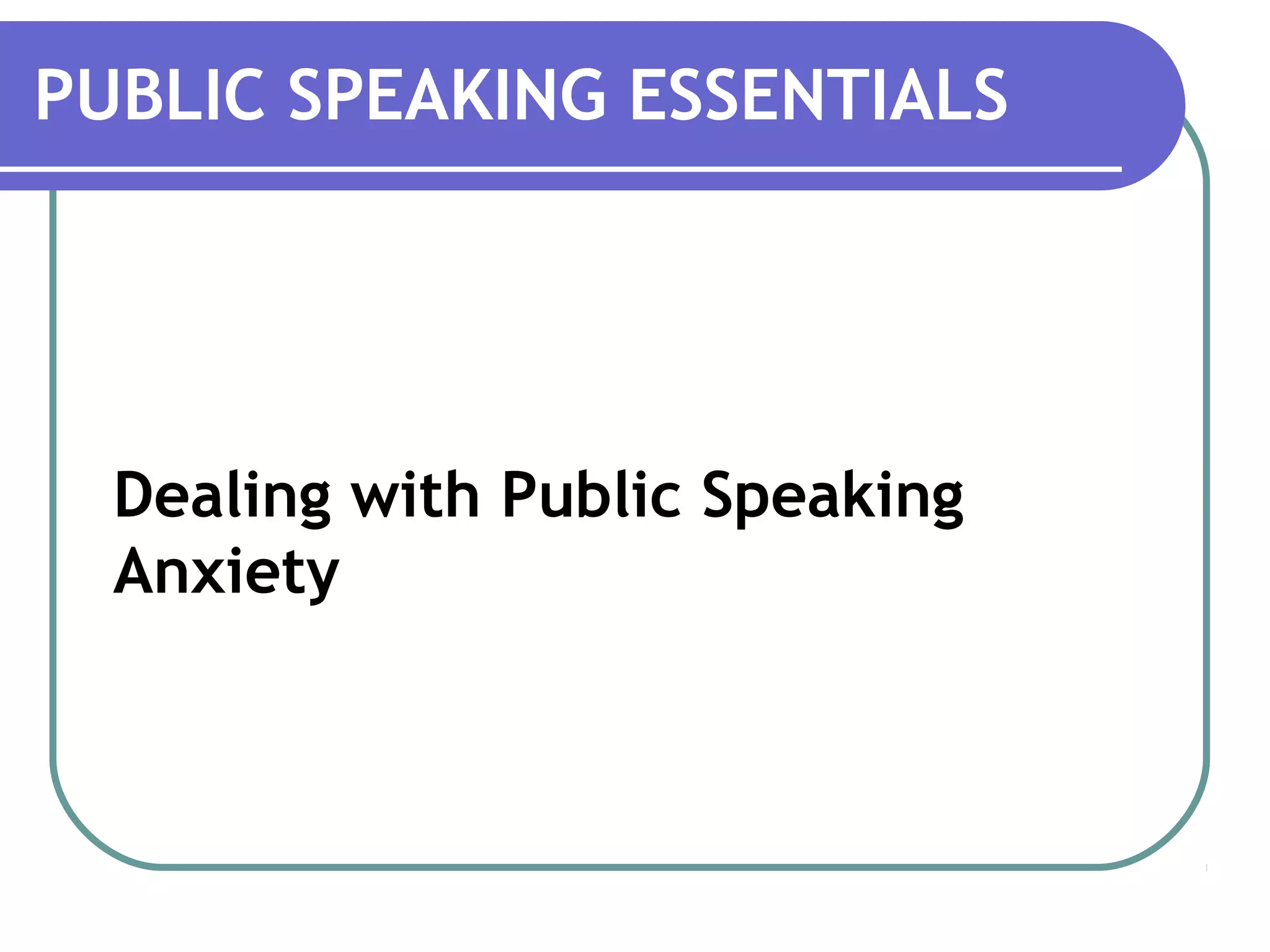 Public Speaking Essentials | PPT