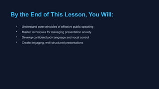 Public Speaking Lesson For Kids Presentation | PPTX