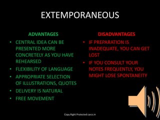 Public Speaking Management (carcs.in) | PPT