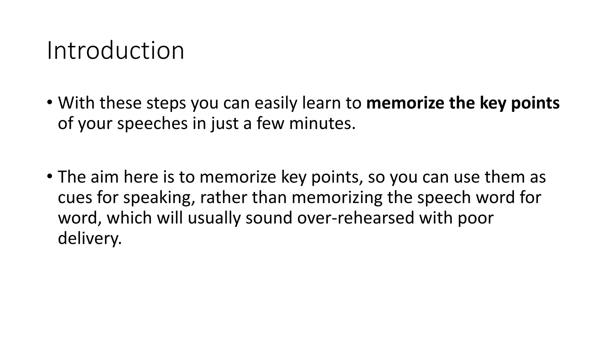 How to memorize speeches and presentations | PPTX