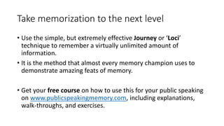 How to memorize speeches and presentations | PPTX