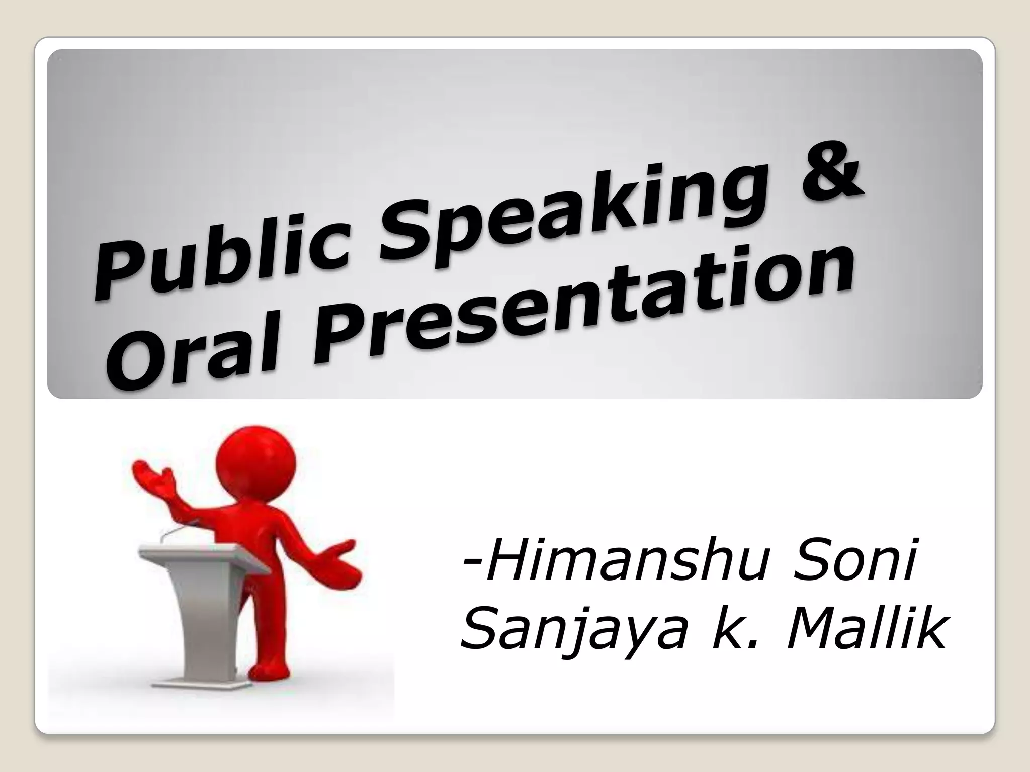 Public speaking & oral presentation | PPTX