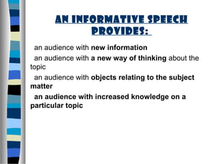 Power Point Presentation: Informative Speech Fall 2016 | PPT