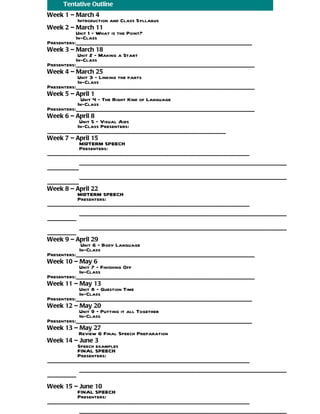Public speaking & presentations syllabus | PDF