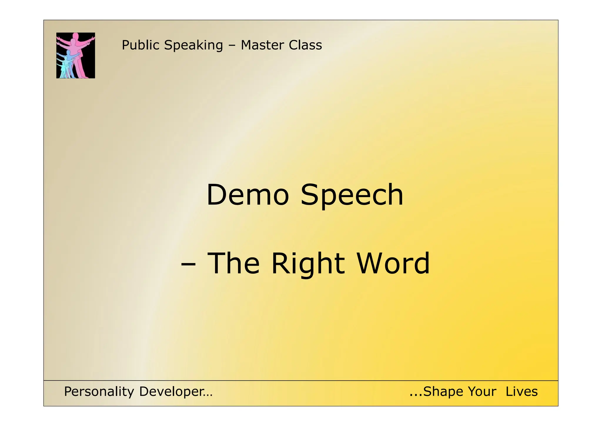 Excel in Public Speaking Skills - Master Class. | PDF