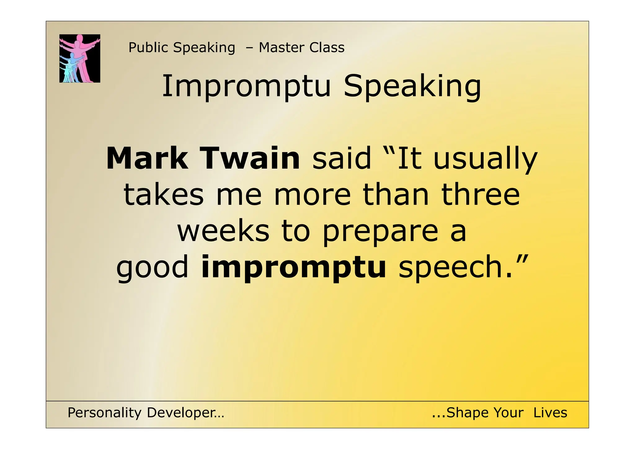 Excel in Public Speaking Skills - Master Class. | PDF