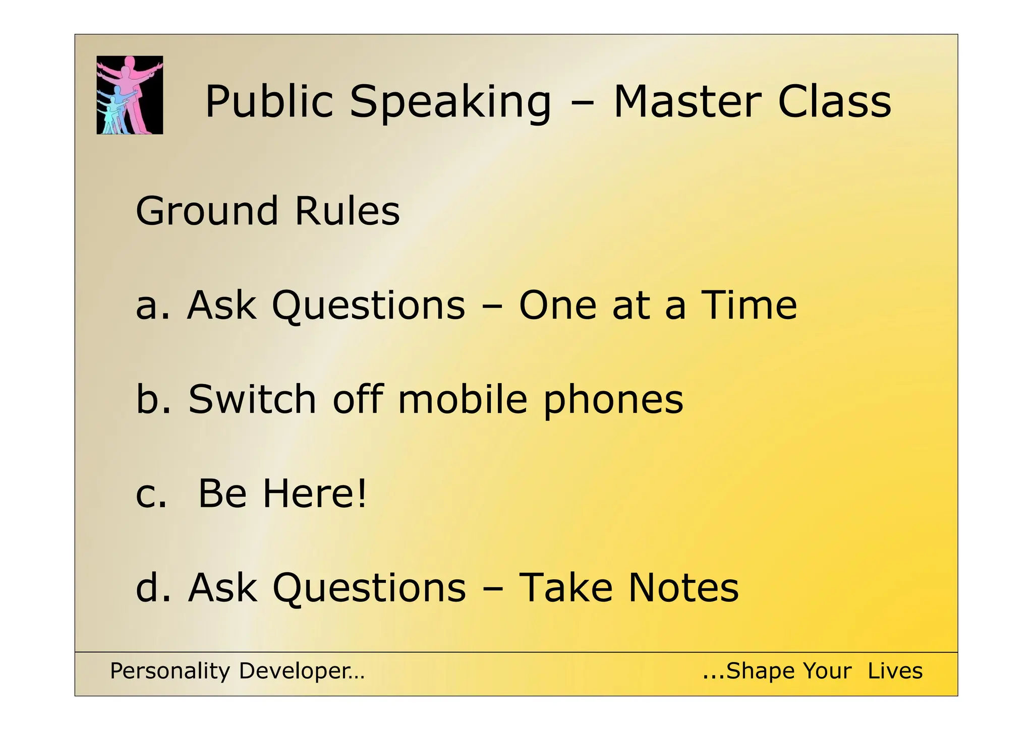 Excel in Public Speaking Skills - Master Class. | PDF