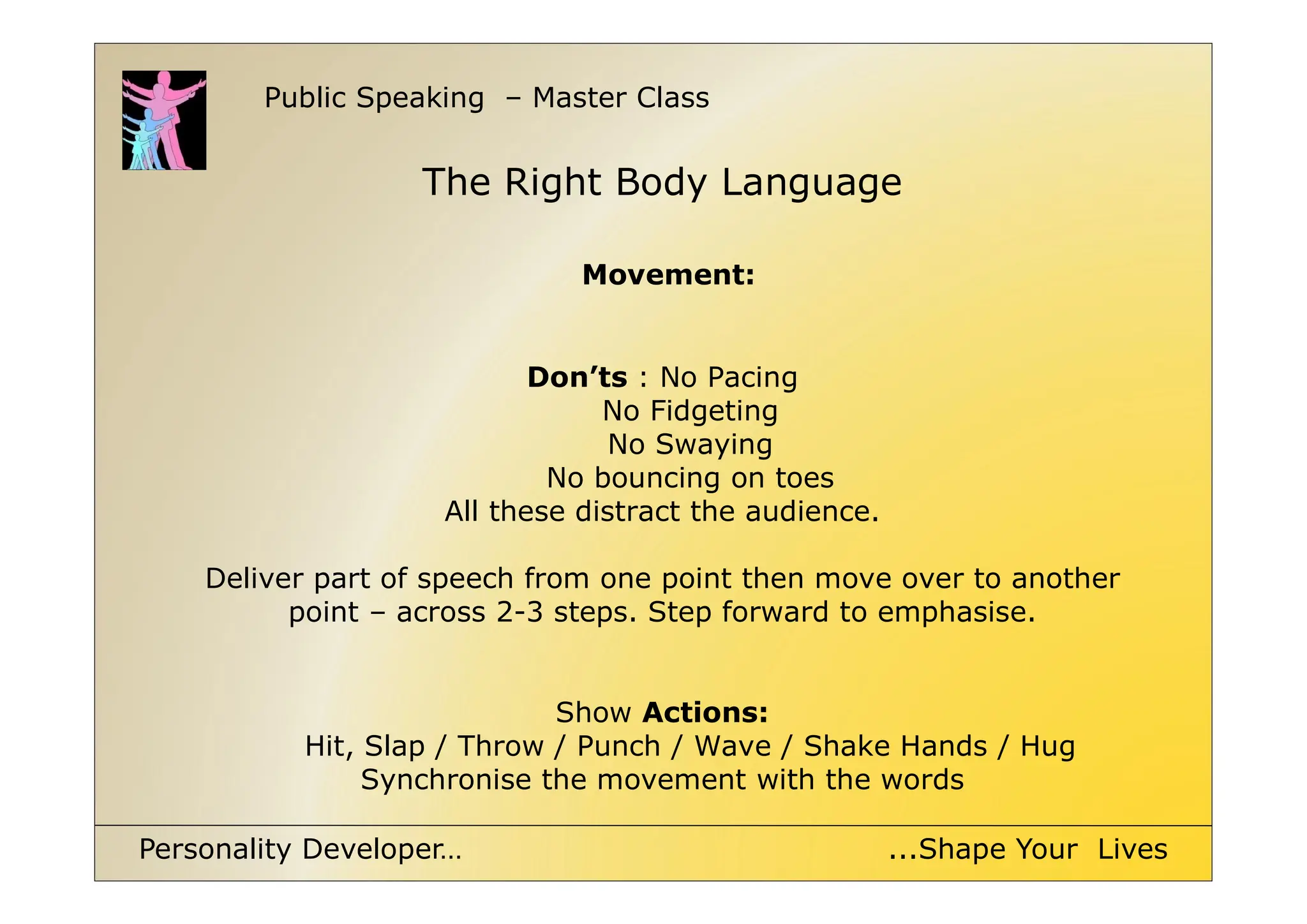 Excel in Public Speaking Skills - Master Class. | PPT