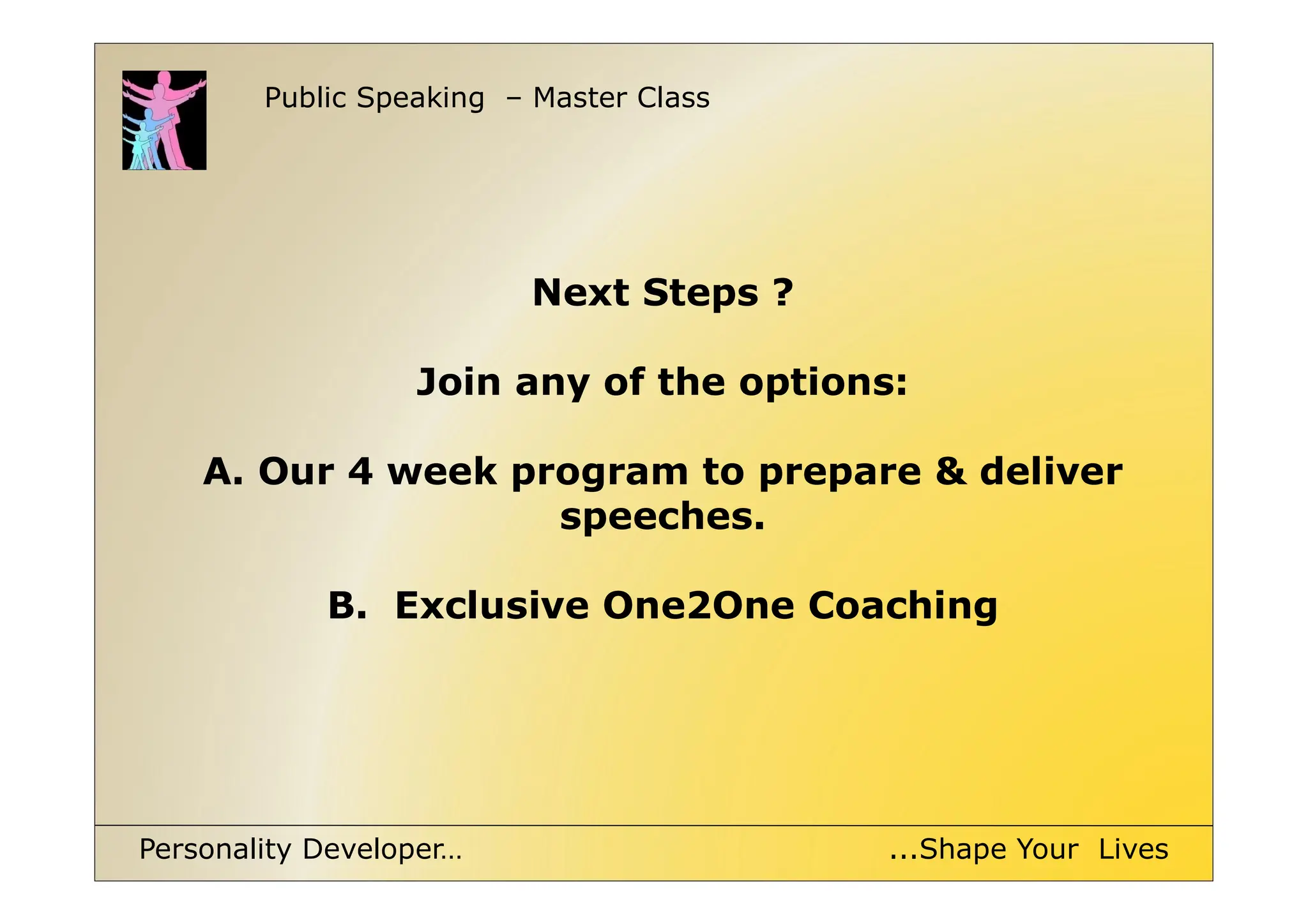 Excel in Public Speaking Skills - Master Class. | PPT