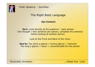 Excel in Public Speaking Skills - Master Class. | PDF