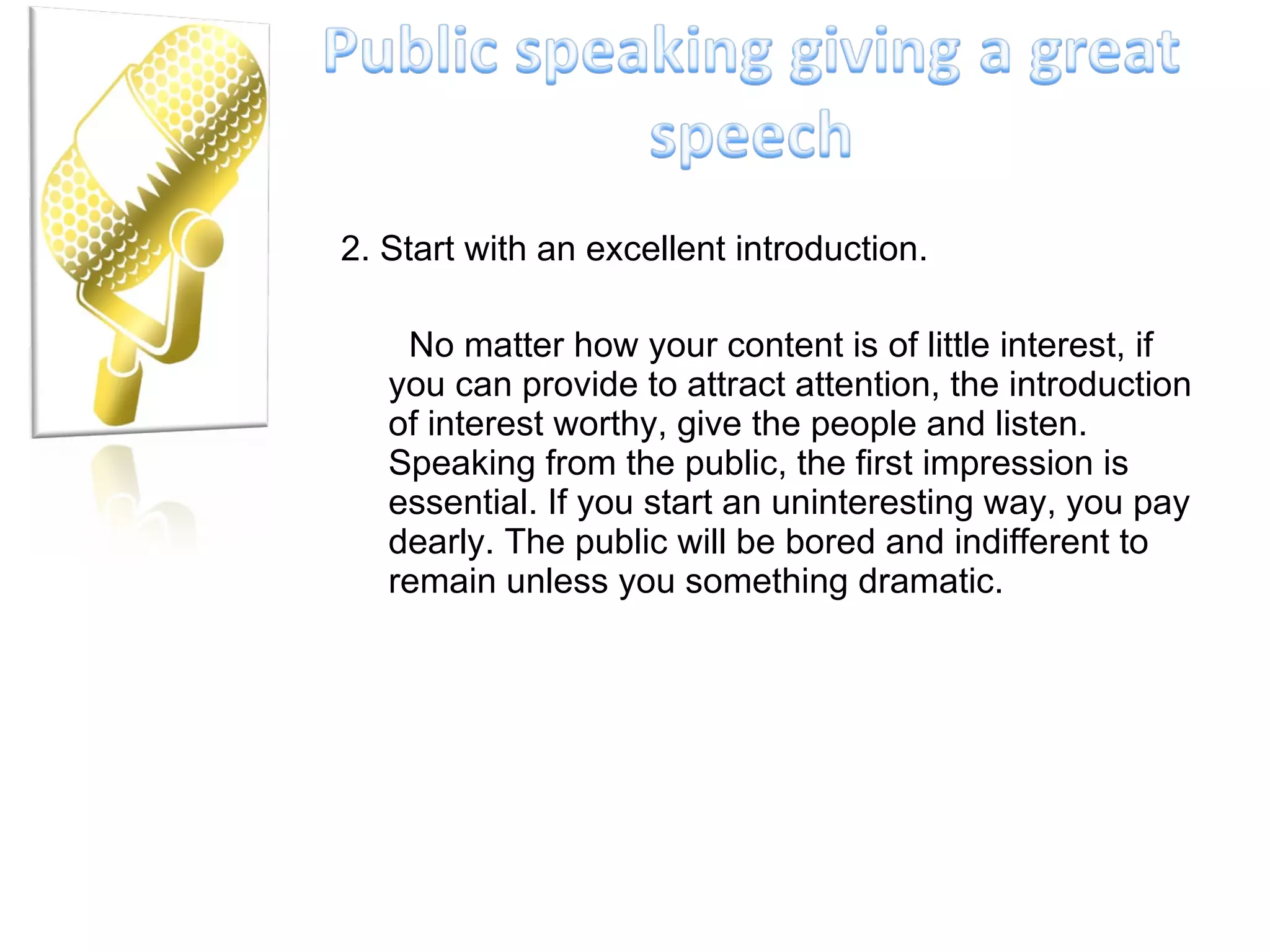 Public speaking giving a great speech | PPT