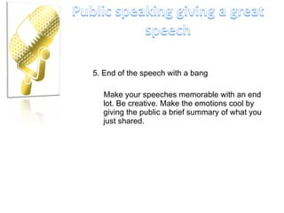 Public speaking giving a great speech | PPT