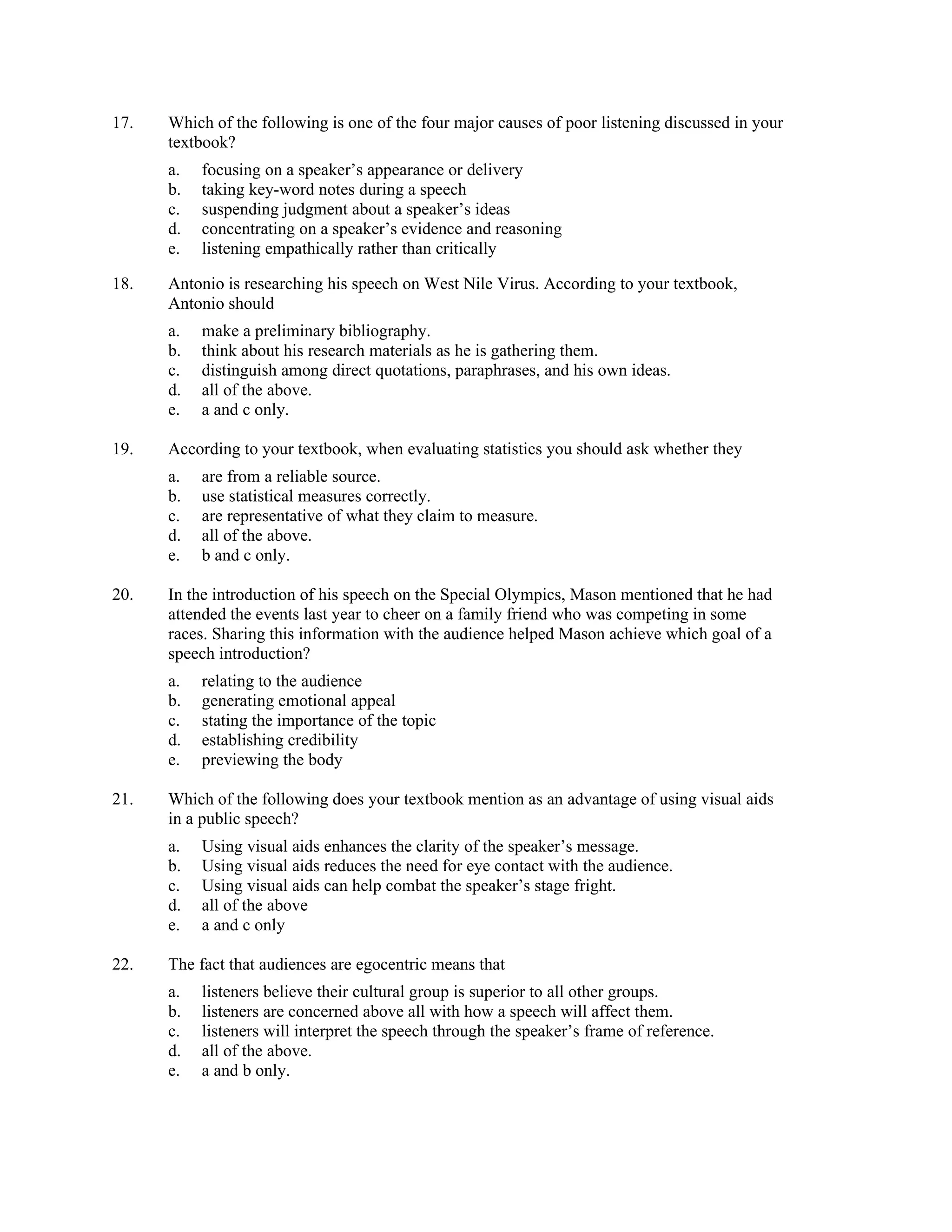 Public Speaking Test 2 | DOC