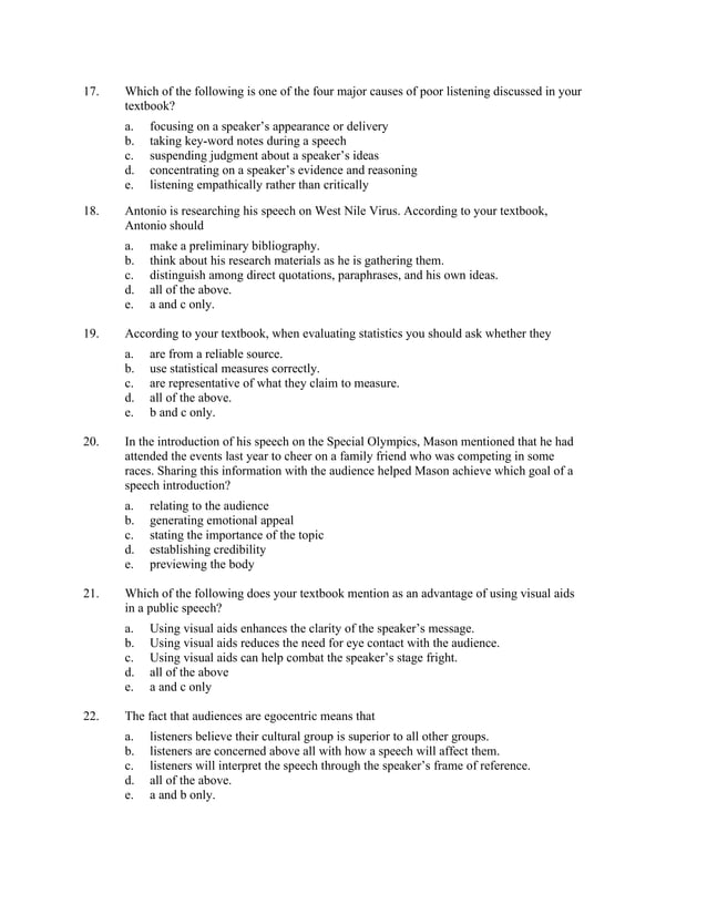 Public Speaking Test 2 | DOC