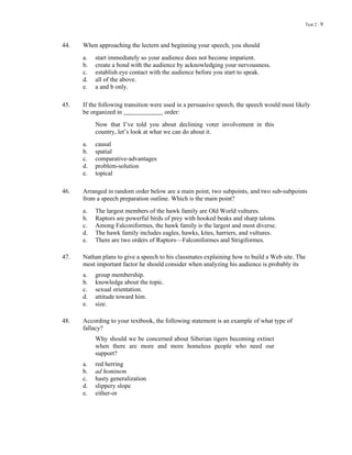 Public Speaking Test 2 | DOC