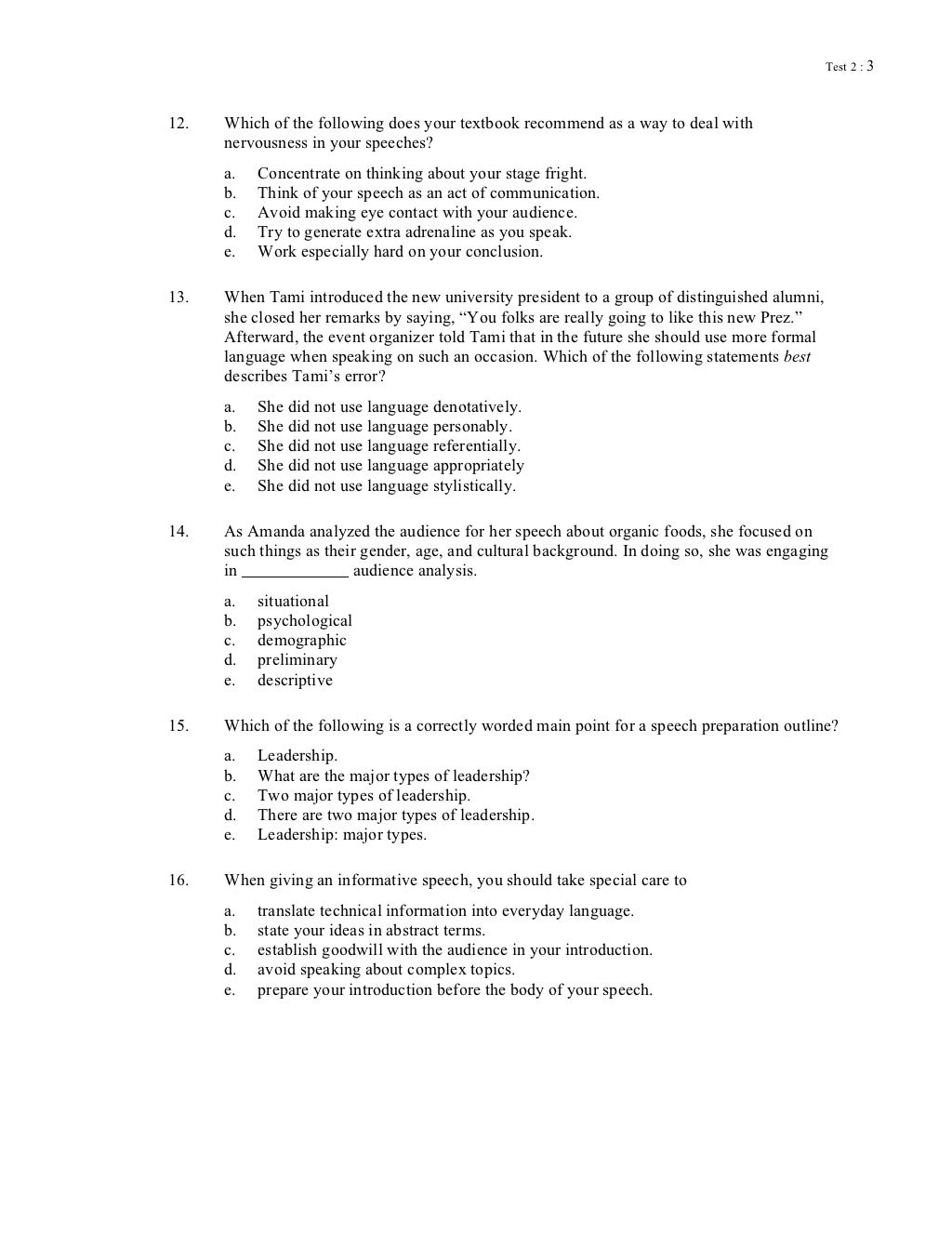 Public Speaking Test 2