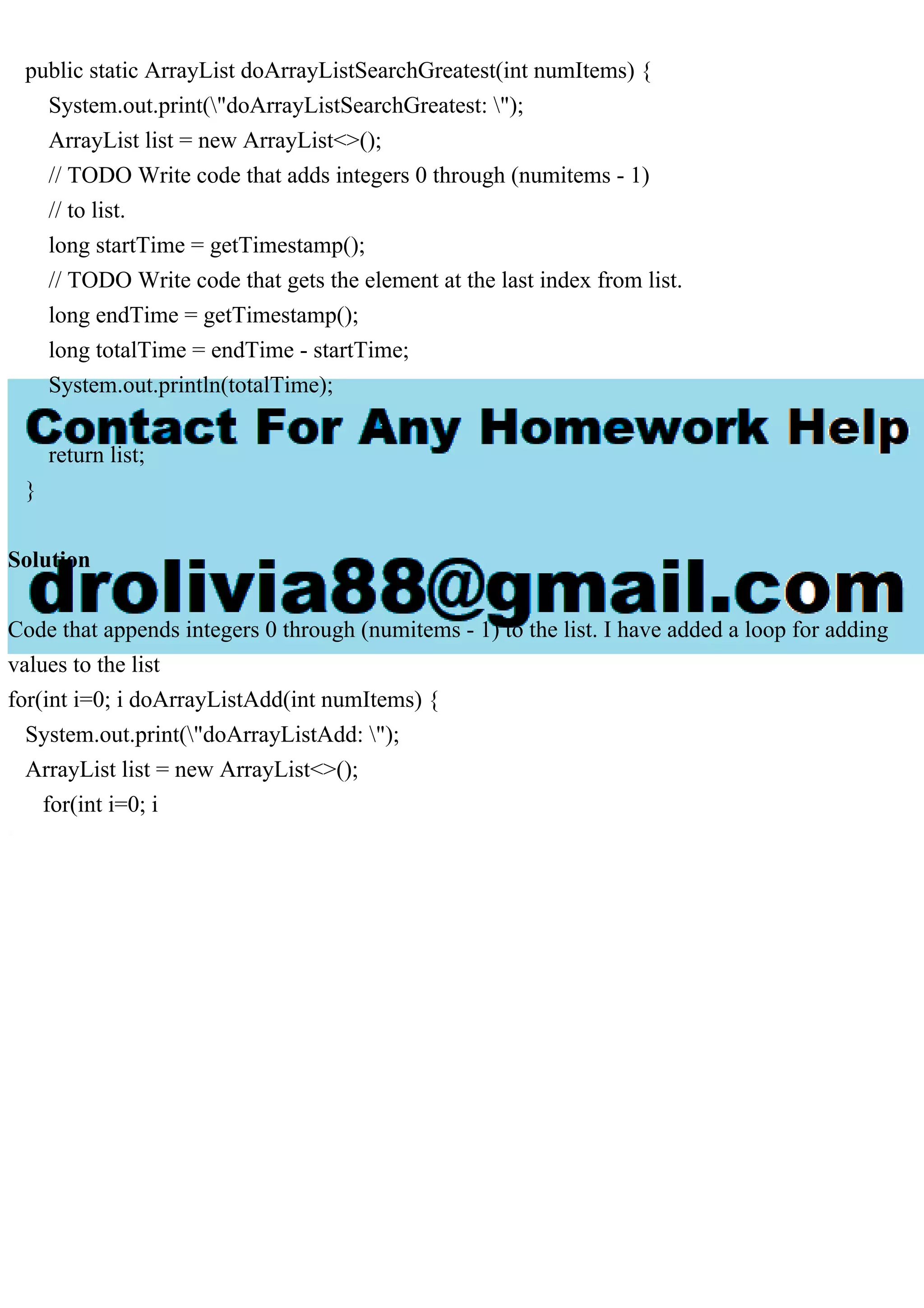 public static ArrayListInteger doArrayListSearchGreatest(int nu.pdf
