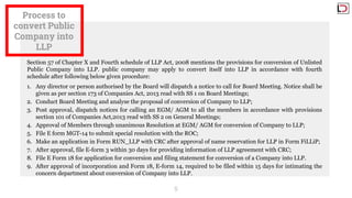 Conversion of Public Company into LLP | PPTX
