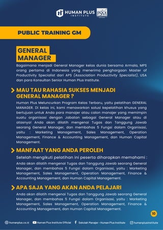Human Plus Institute: Pelatihan Pengembangan Diri, Tim, dan Bisnis | PDF