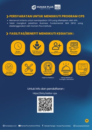 Human Plus Institute: Pelatihan Pengembangan Diri, Tim, dan Bisnis | PDF