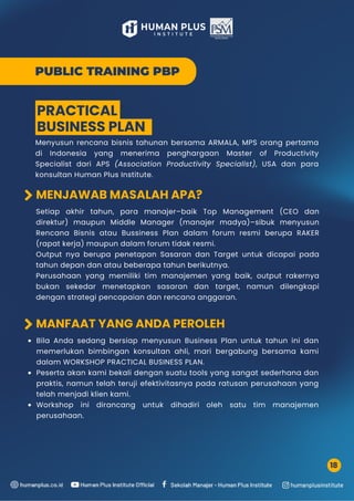 Human Plus Institute: Pelatihan Pengembangan Diri, Tim, dan Bisnis | PDF