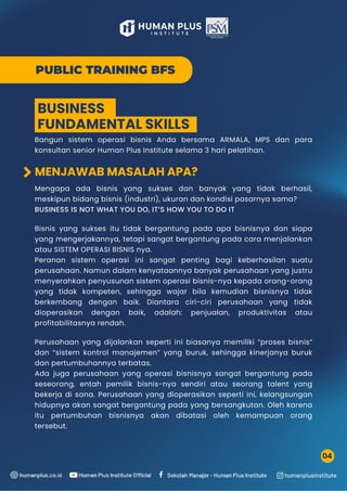 Human Plus Institute: Pelatihan Pengembangan Diri, Tim, dan Bisnis | PDF