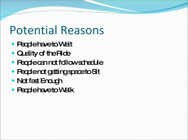 Public Transport : Reasons to Avoid it | PPT