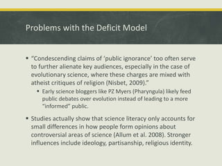 Public Understanding of Science - Lecture 2 #SciCommLSU | PPT