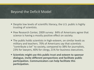 Public Understanding of Science - Lecture 2 #SciCommLSU | PPT