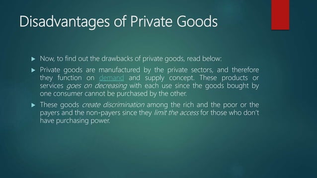 Public vs private goods | PPTX | Economy | Business and Finance