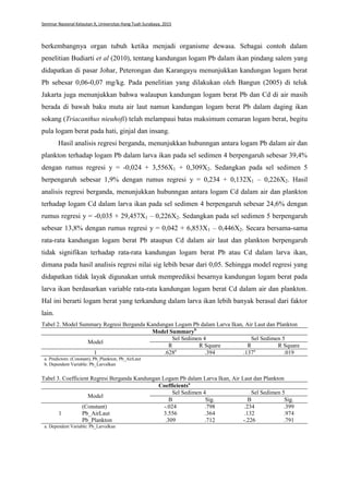 HUBUNGAN LOGAM BERAT Pb DAN Cd PADA AIR LAUT, PLANKTON DAN LARVA PELAGIS IKAN DI PERAIRAN TELUK ...