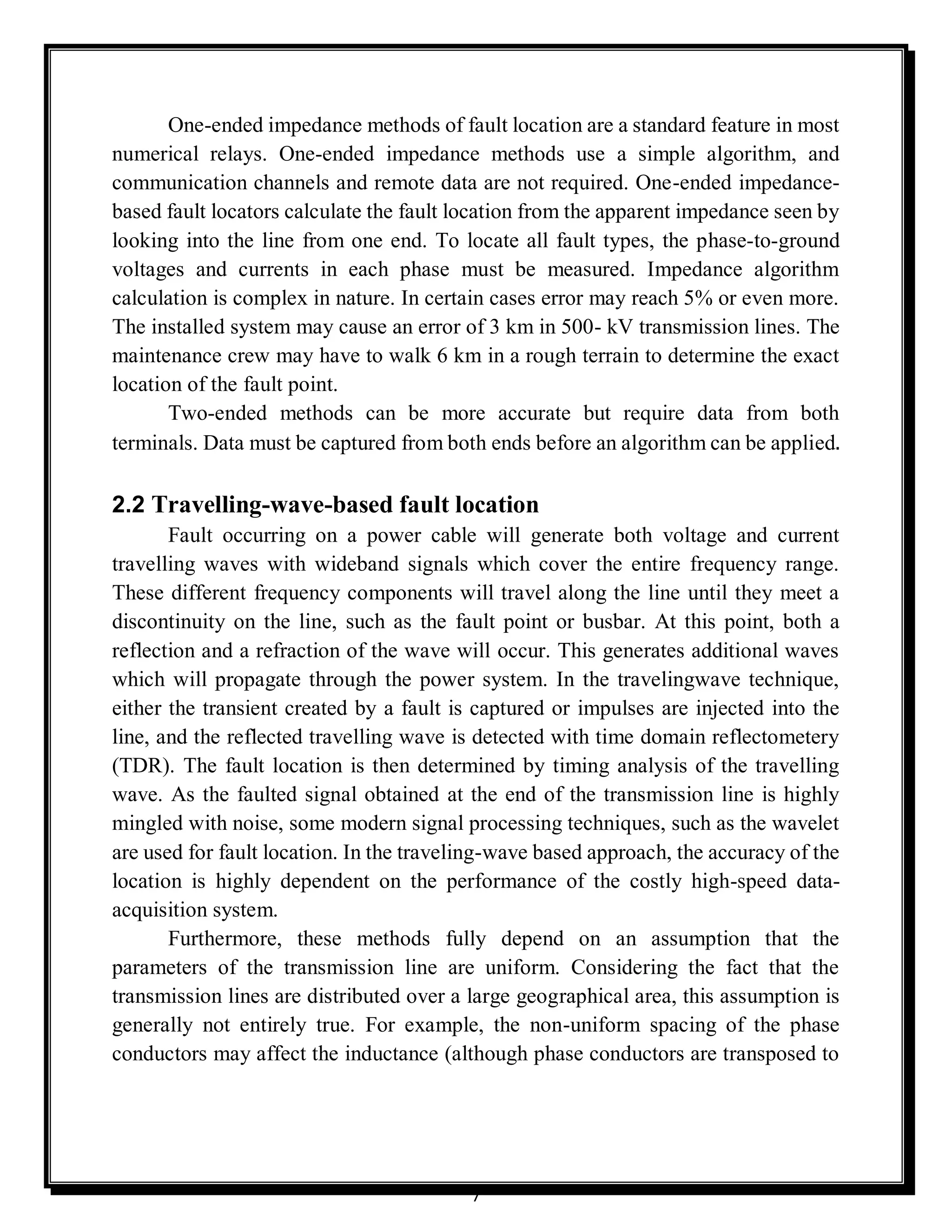 Fault Location Of Transmission Line | PDF