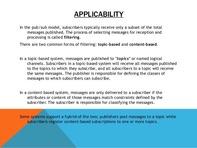 Publish Subscribe pattern - Design Patterns Publish Subscribe pattern - Design Patterns