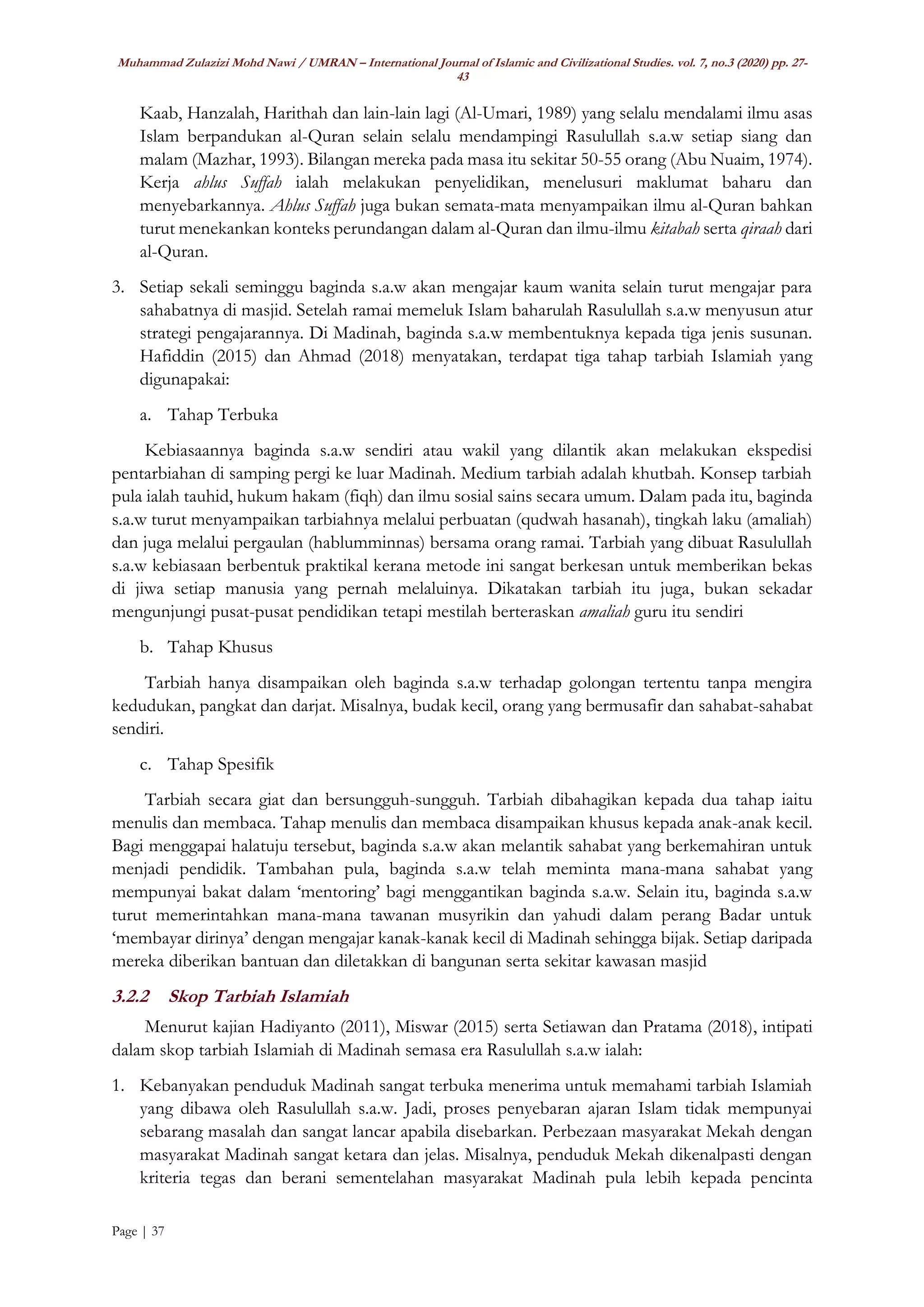 Pelaksanaan Tarbiah Islamiah Pada Zaman Rasulullah s.a.w di Mekah dan ...