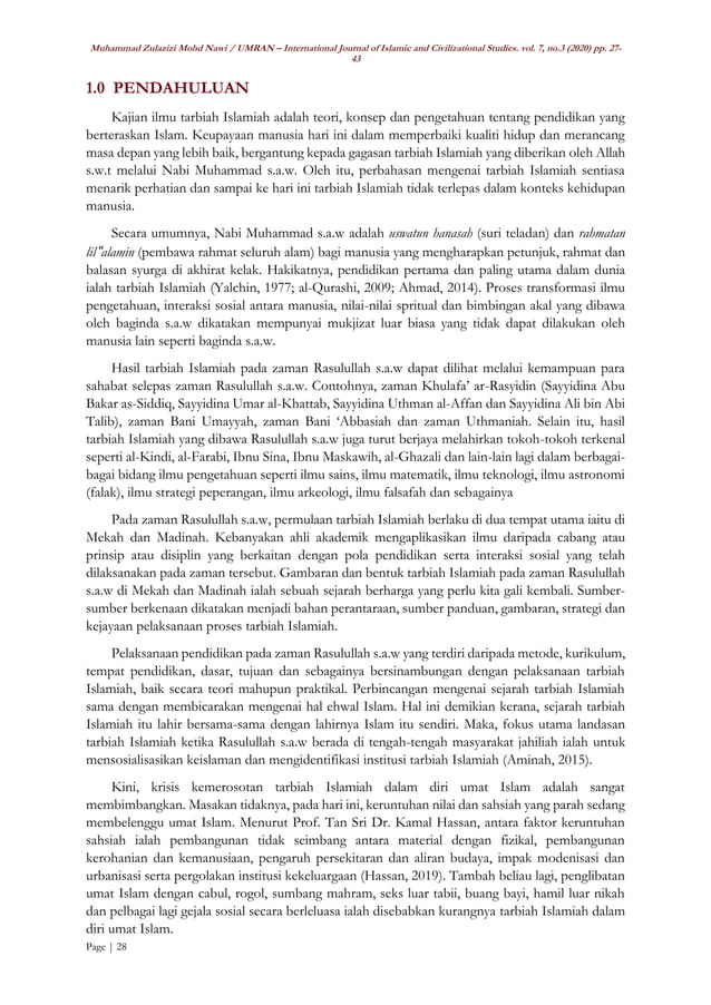 Pelaksanaan Tarbiah Islamiah Pada Zaman Rasulullah s.a.w di Mekah dan ...