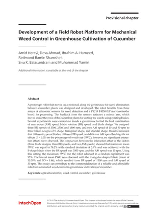 Development of a Field Robot Platform for Mechanical Weed Control in Greenhouse Cultivation of ...