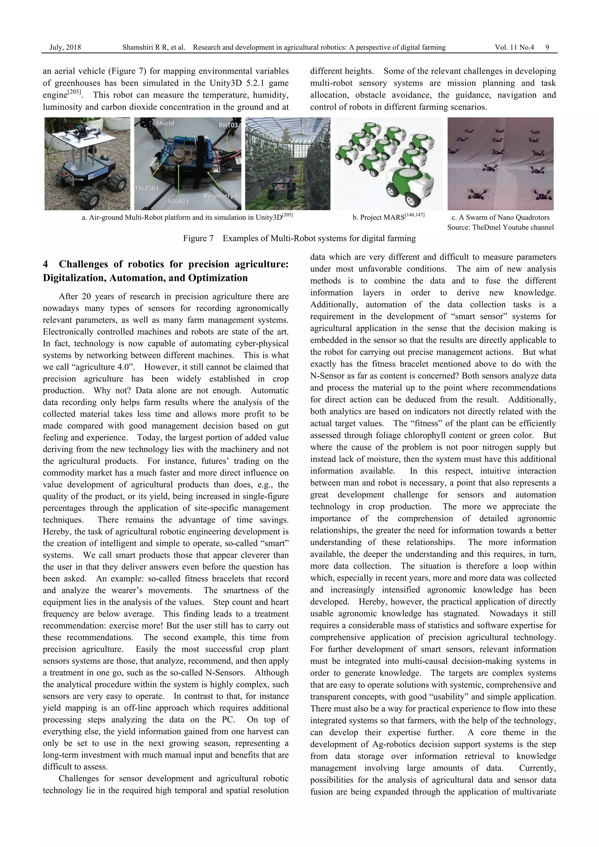 Research and development in agricultural robotics: A perspective of digital farming | PDF