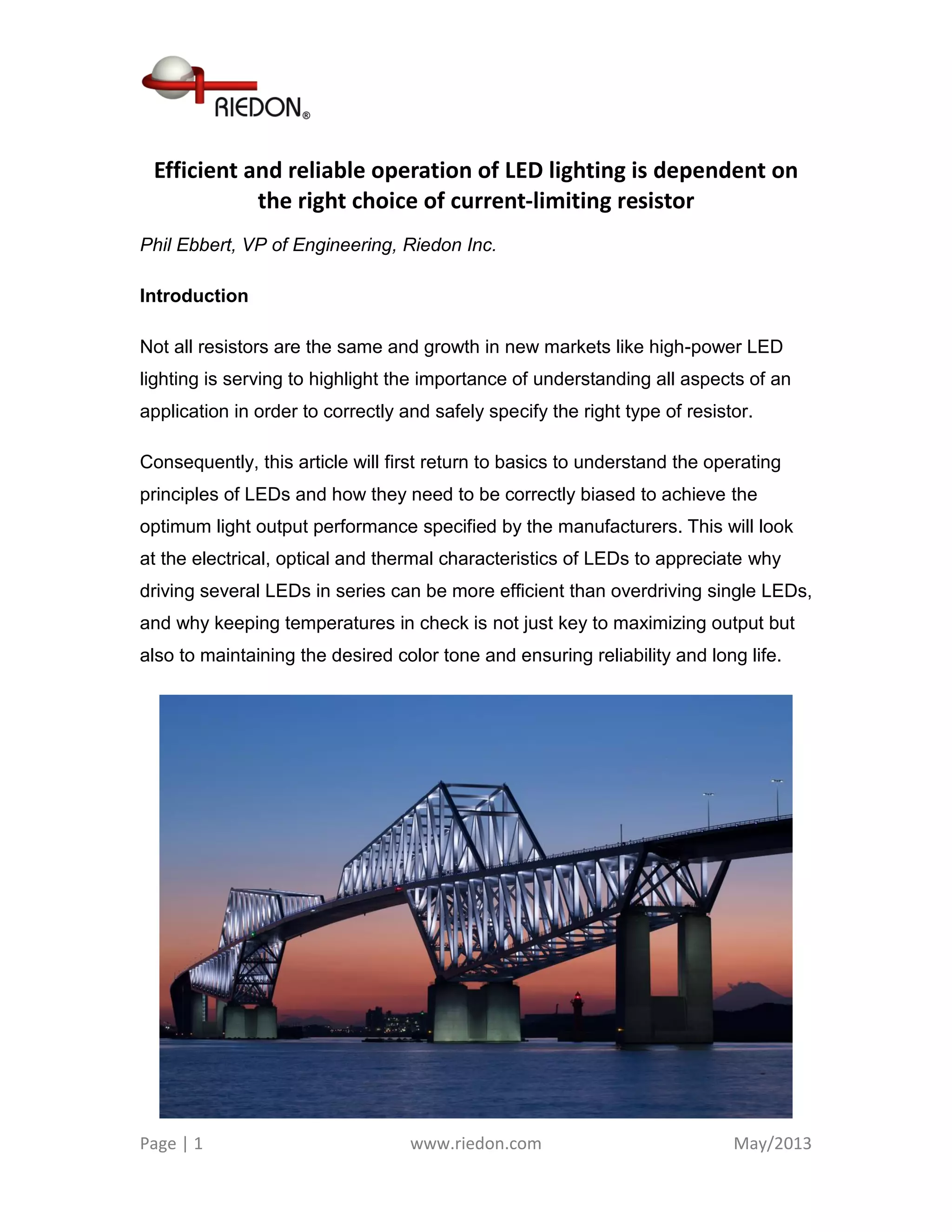 LED lighting - resistors | PDF