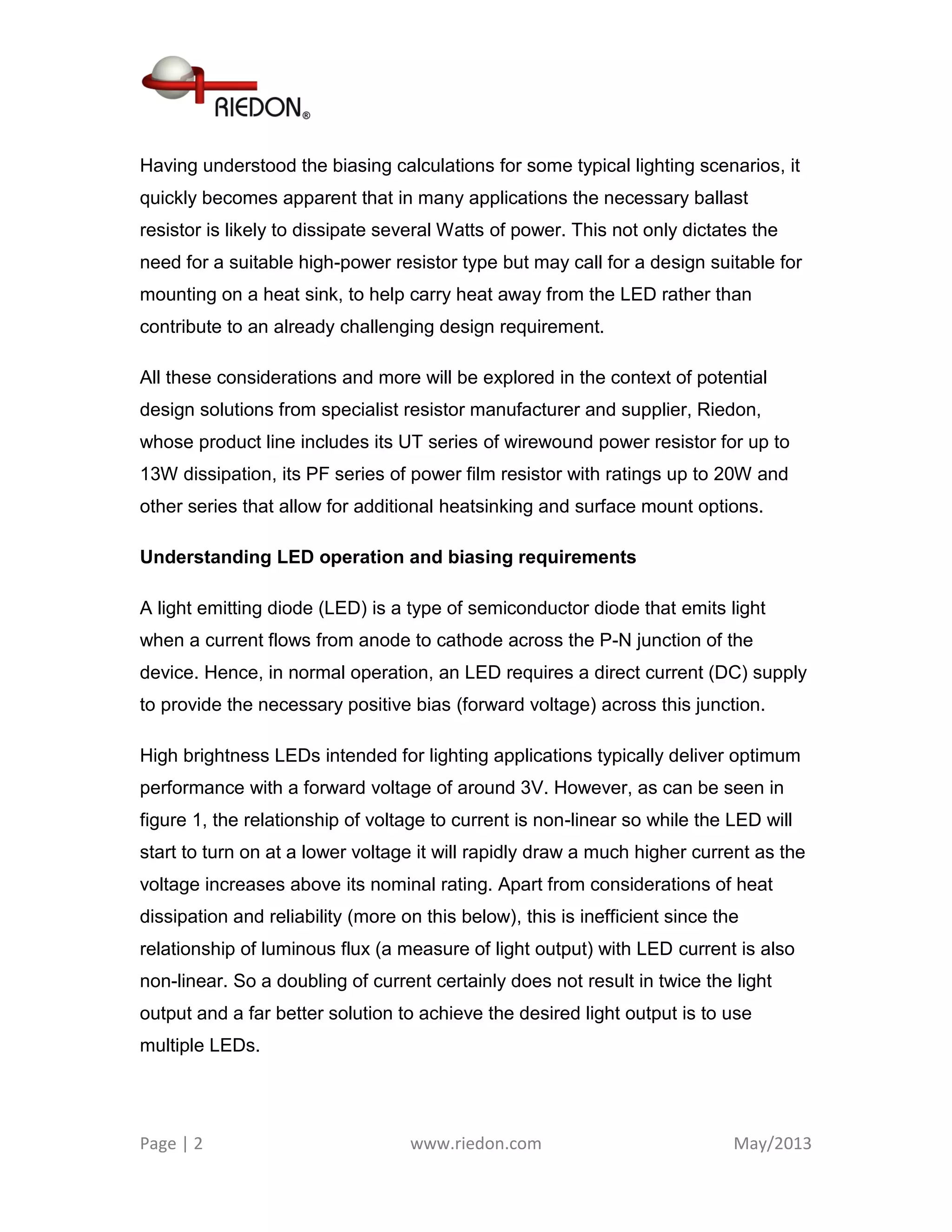 LED lighting - resistors | PDF