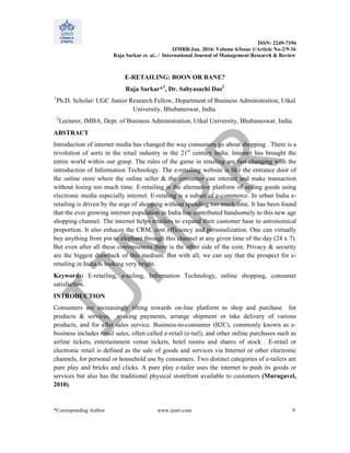 E-RETAILING: BOON OR BANE? | PDF