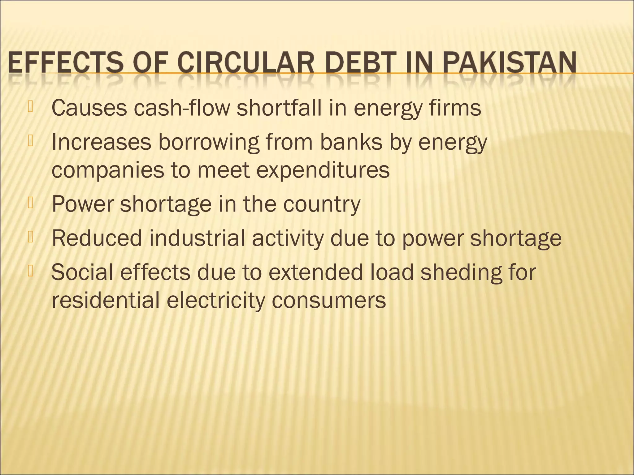 Circular Debt in Energy Sector of Pakistan | PPT