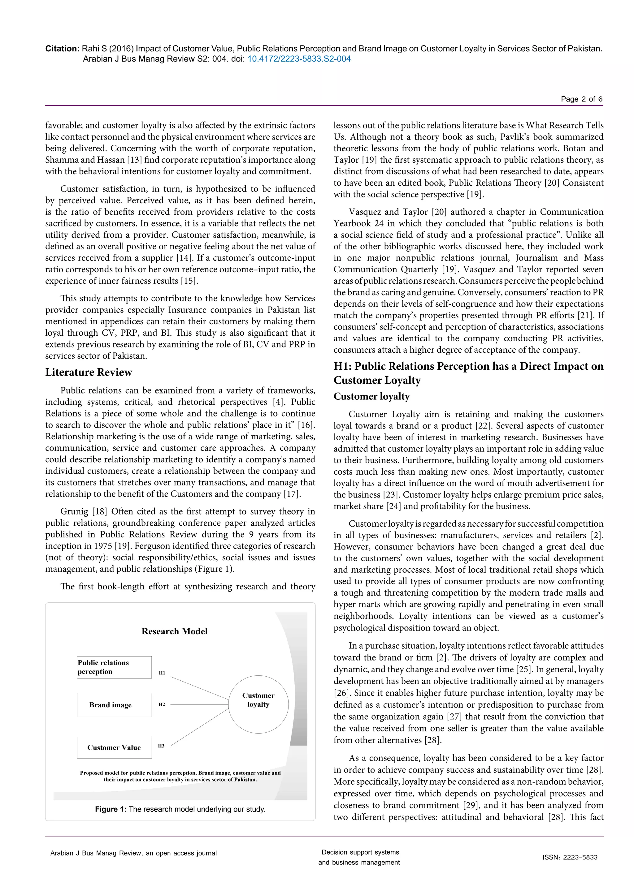 Impact of Customer Value, Public Relations Perception and Brand Image ...