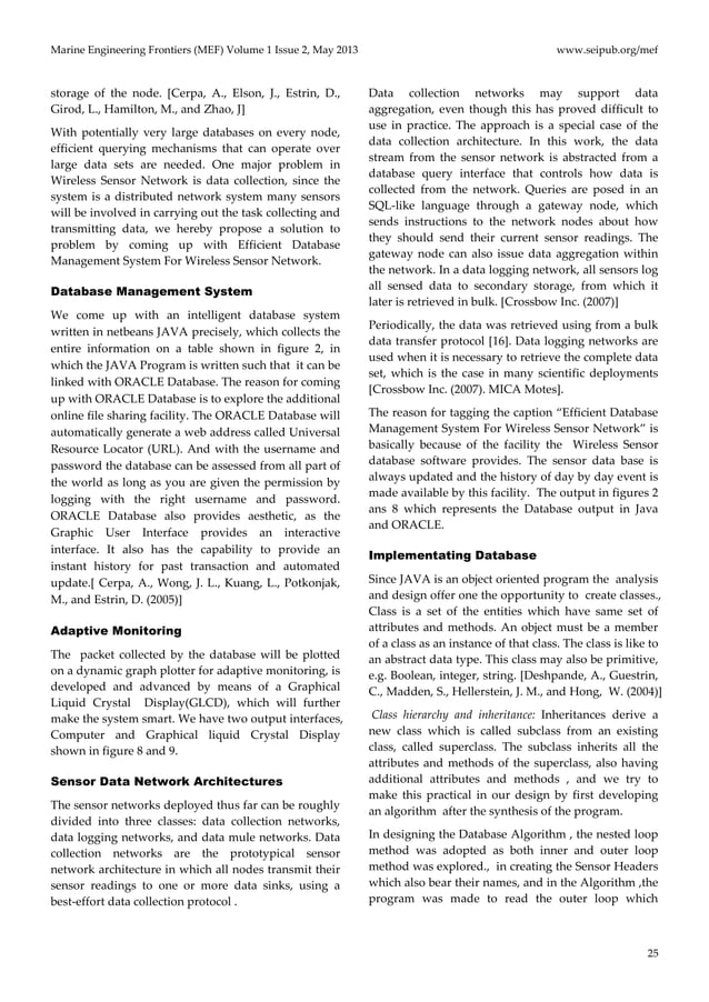 Efficient Database Management System For Wireless Sensor Network | PDF | Databases | Computer ...