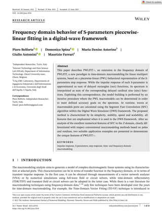 Frequency domain behavior of S-parameters piecewise-linear fitting in a digital-wave framework | PDF