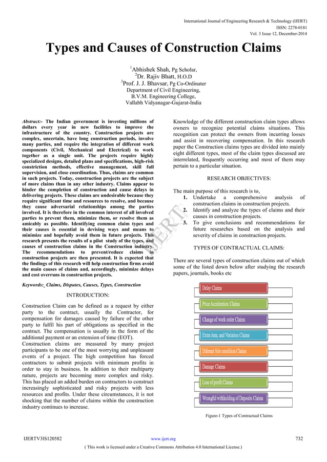 "Types and Causes of Construction Claims" | PDF | Construction Industry ...