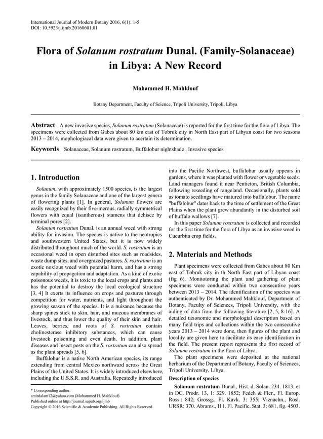 Published solanum | PDF