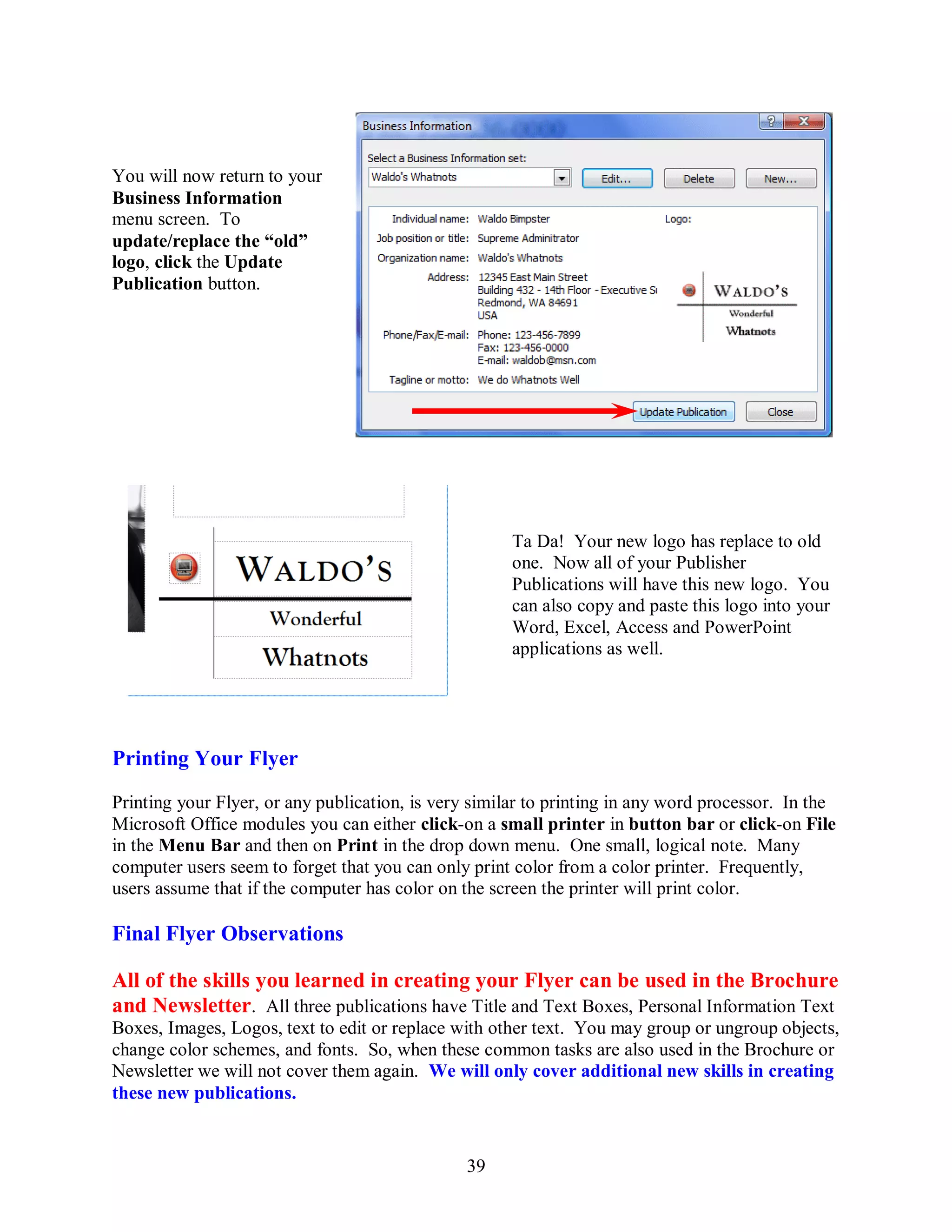 Publisher 2007 tutorial | PDF