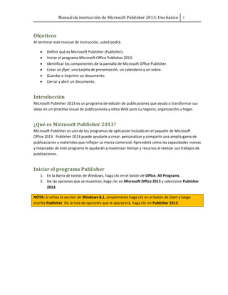 Publisher 2013, uso básico | PDF