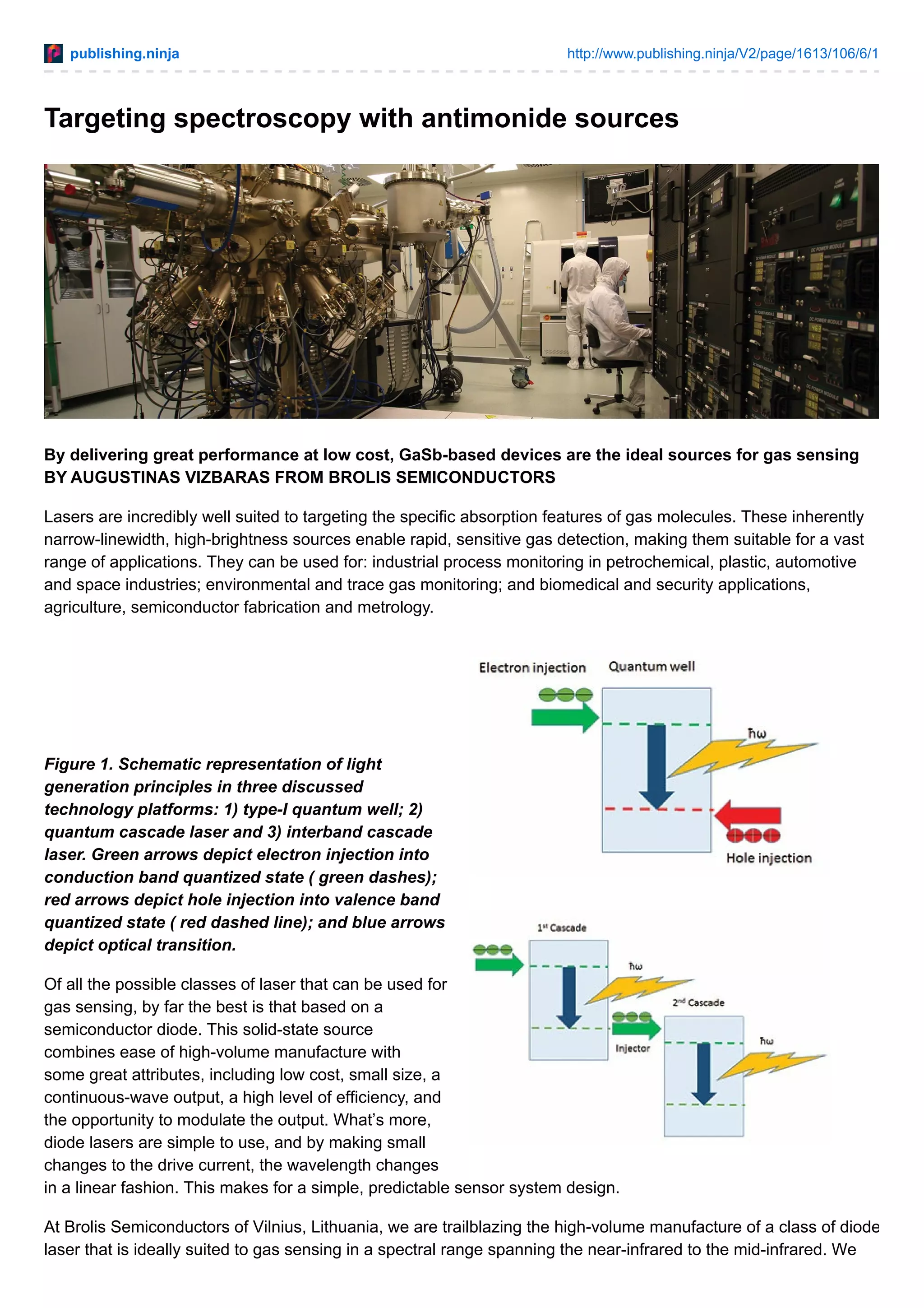 Brolis Semiconductors: Targeting Spectroscopy with Antimonide Sources | PDF