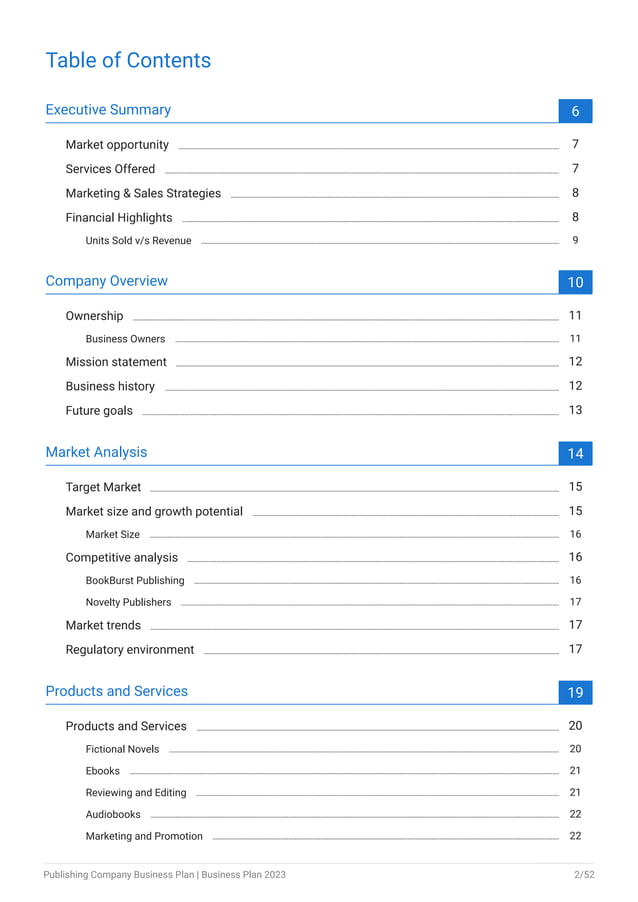 publishing company business plan example | PDF